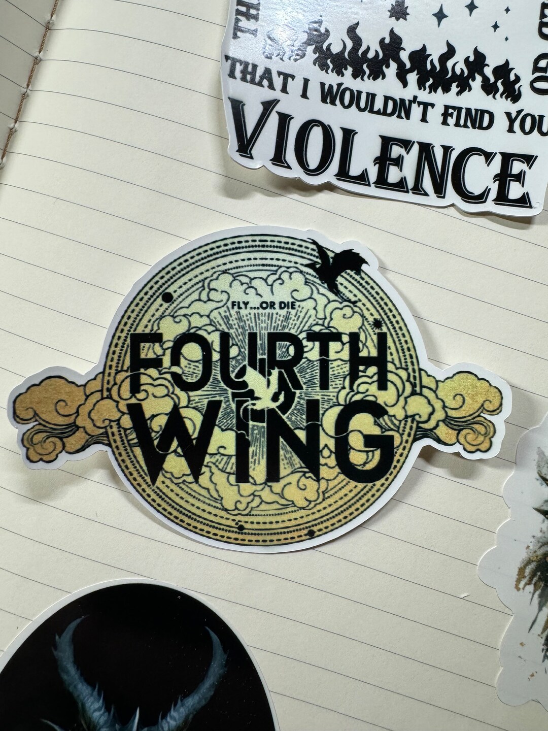 Fourth Wing Logo Sticker Iron Flame Fantasy Lovers Gift - Etsy