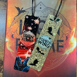 Fourth Wing and Iron Flame Double Sided Metal Bookmark, Fantasy Lovers ...