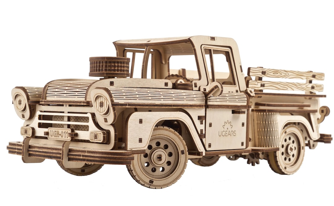 Pickup Lumberjack DIY 3d Mechanical Wooden Model Kit - UGEARS Vehicle ...