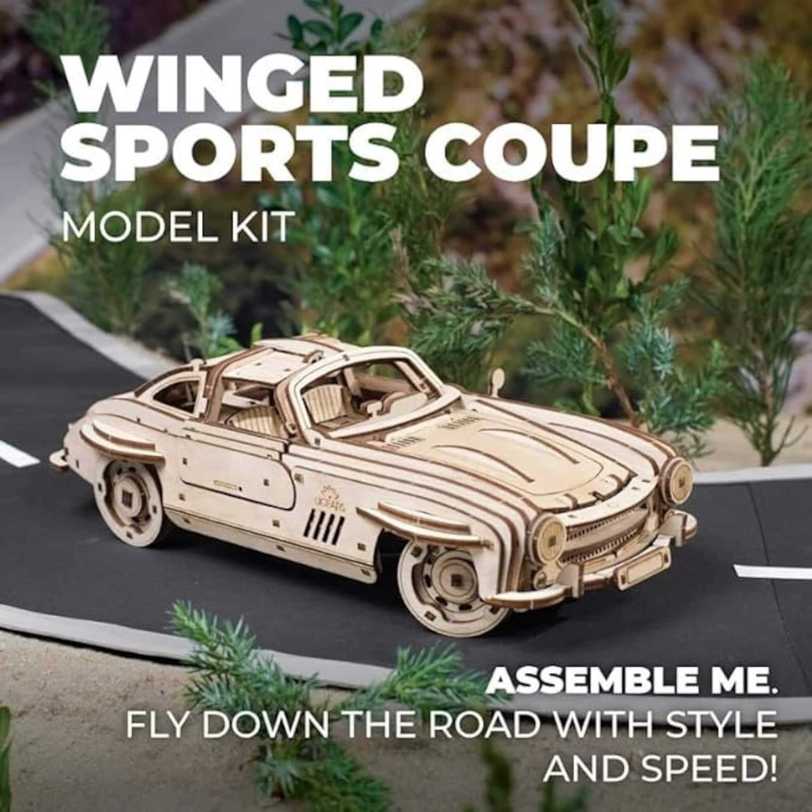 UGEARS Double Door Sports Coupe - 3D Wooden Puzzle Car, Model Kit Car ...