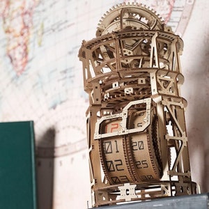 Tourbillon Table Clock Stargazer DIY 3D Mechanical Wooden Model Kit ...