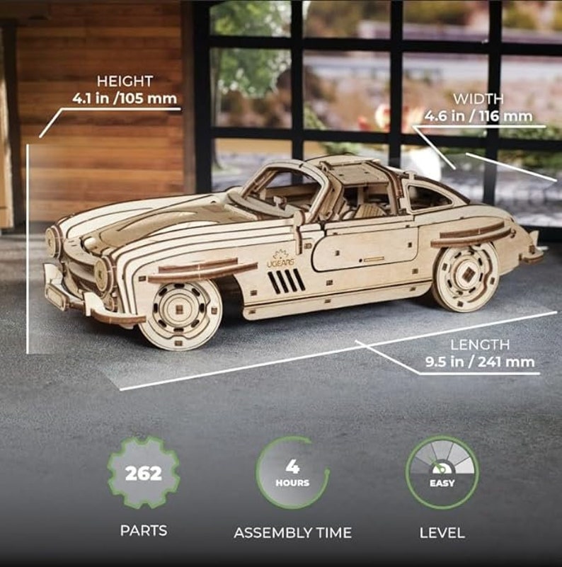 UGEARS Double Door Sports Coupe - 3D Wooden Puzzle Car, Model Kit Car ...