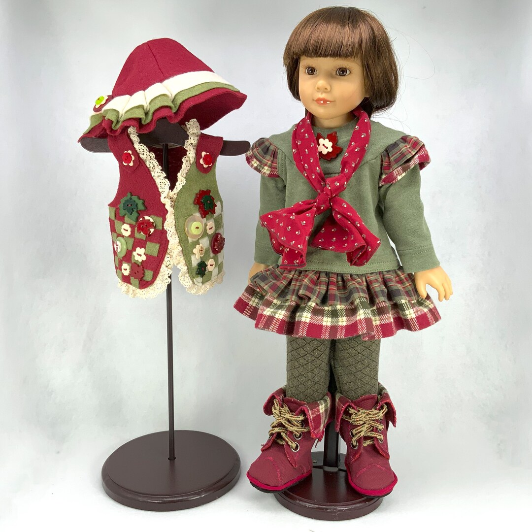 Holiday Checkers; Doll Clothes Outfit; for 18” Slim Doll Like Kidz N ...