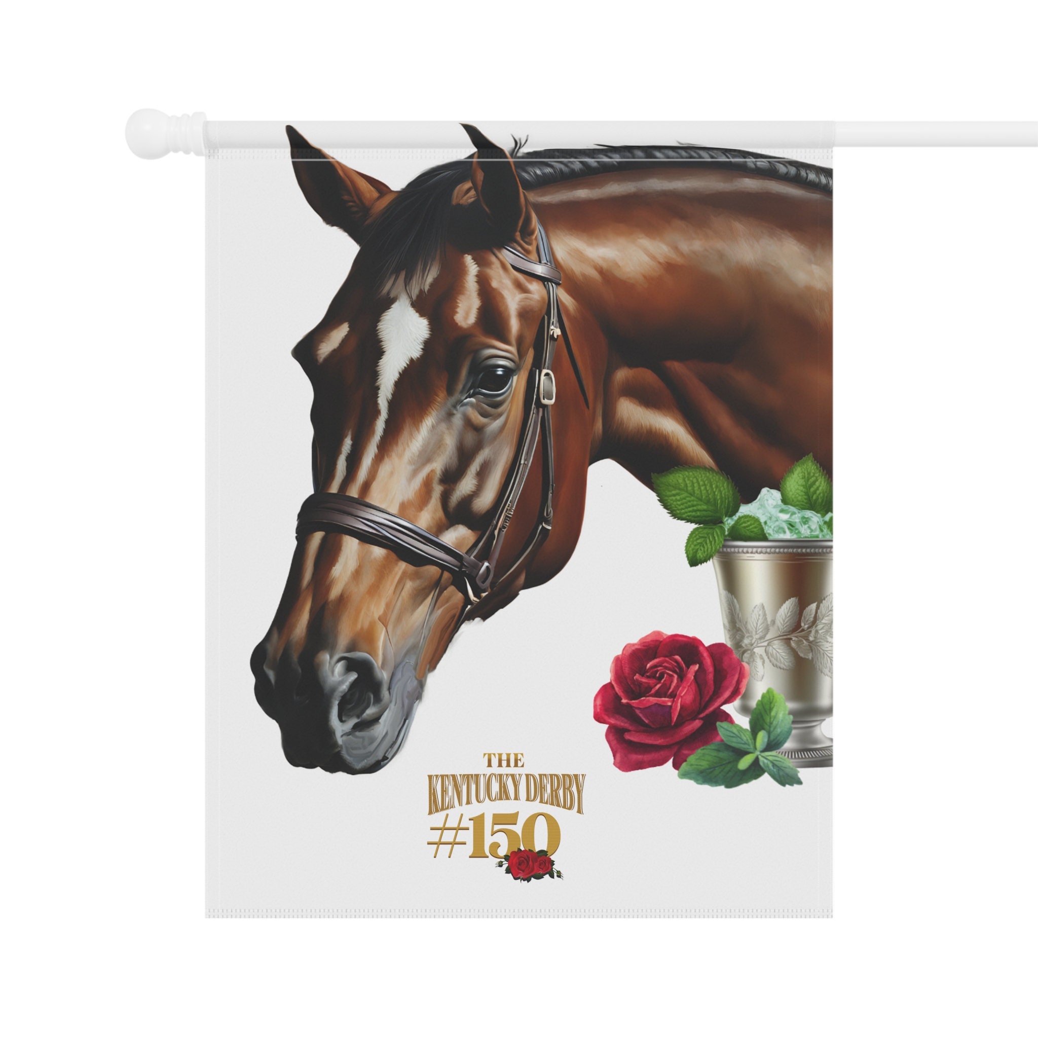Kentucky Derby 150th Anniversary Garden Flag Kentucky Derby 150 Rose ...