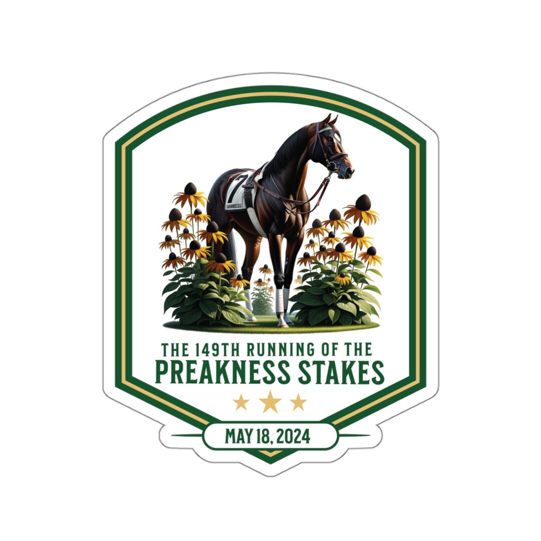 Preakness Stakes Kiss Cut Sticker, Horse Race Party Favors, Preakness ...