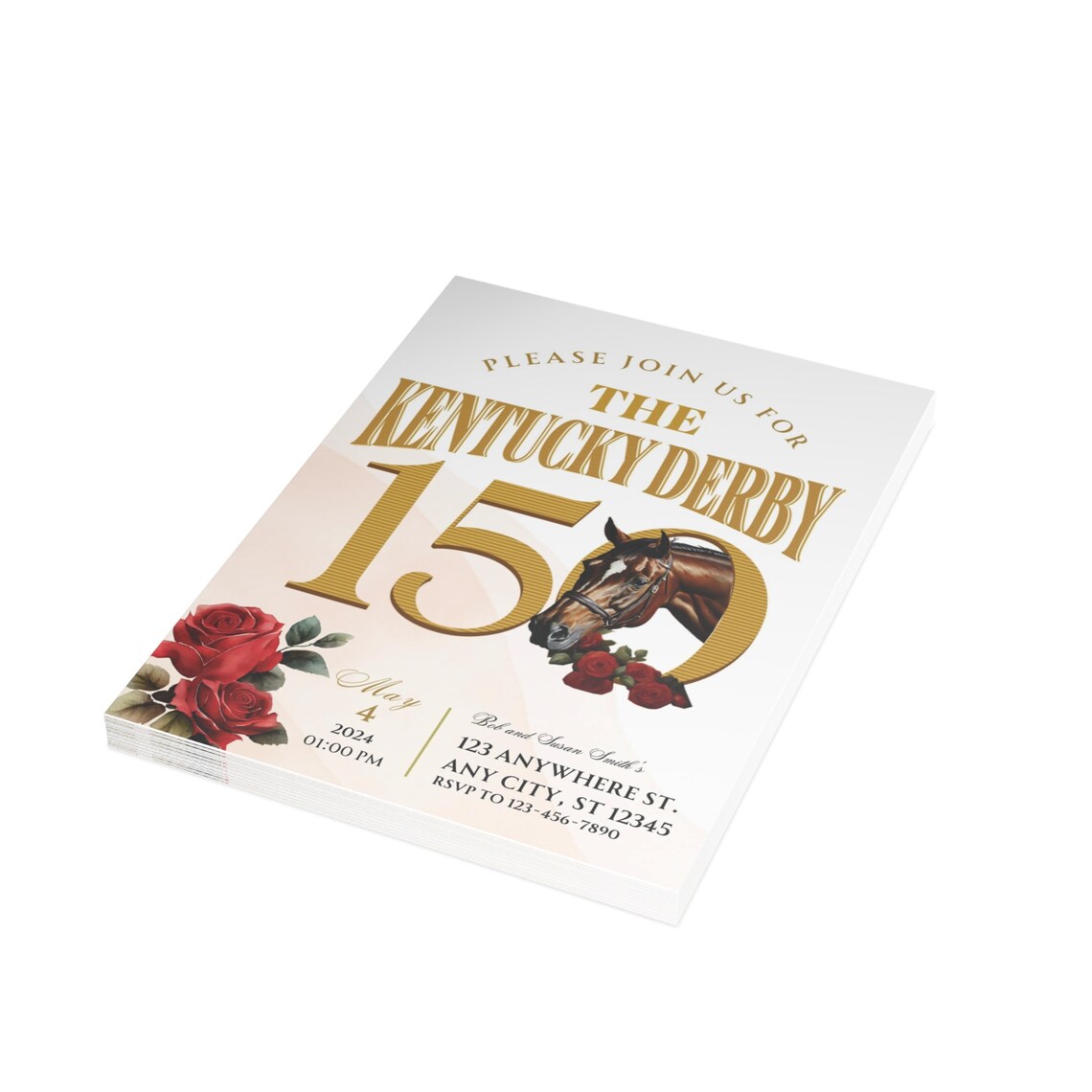 Customizable Kentucky Derby 150 Party Invitations Choose Your Paper ...