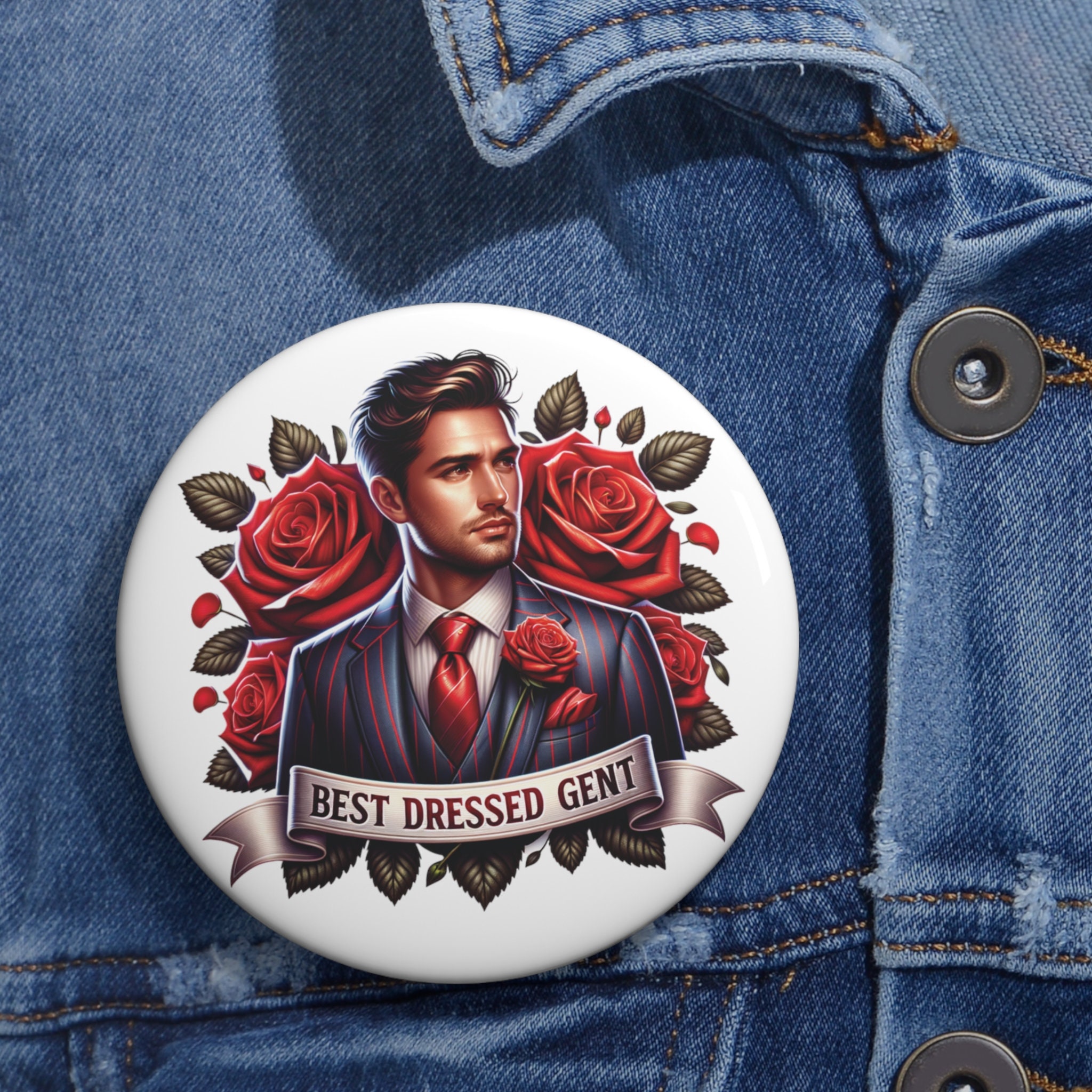 Kentucky Derby Party Prize: Best Dressed Gent Pin Button Sturdy Metal ...