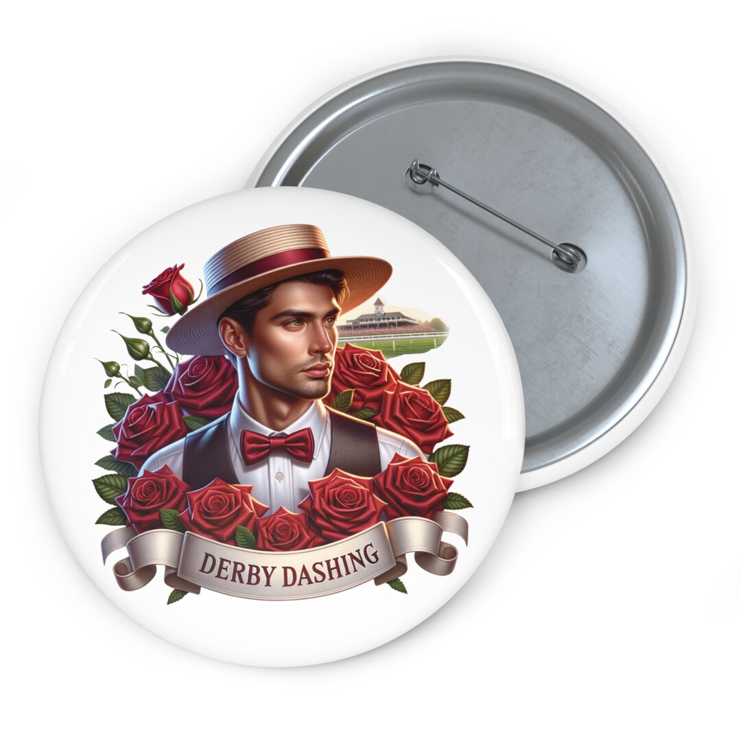 Derby Dashing Kentucky Derby Pin Buttons - Derby Party Supplies - Derby ...