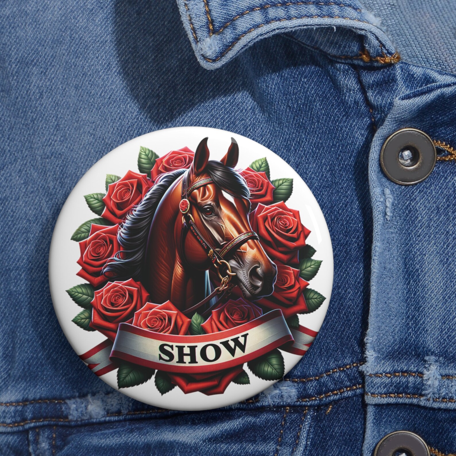 Kentucky Derby Show Pin Button - Derby Party Supplies - Derby Party ...
