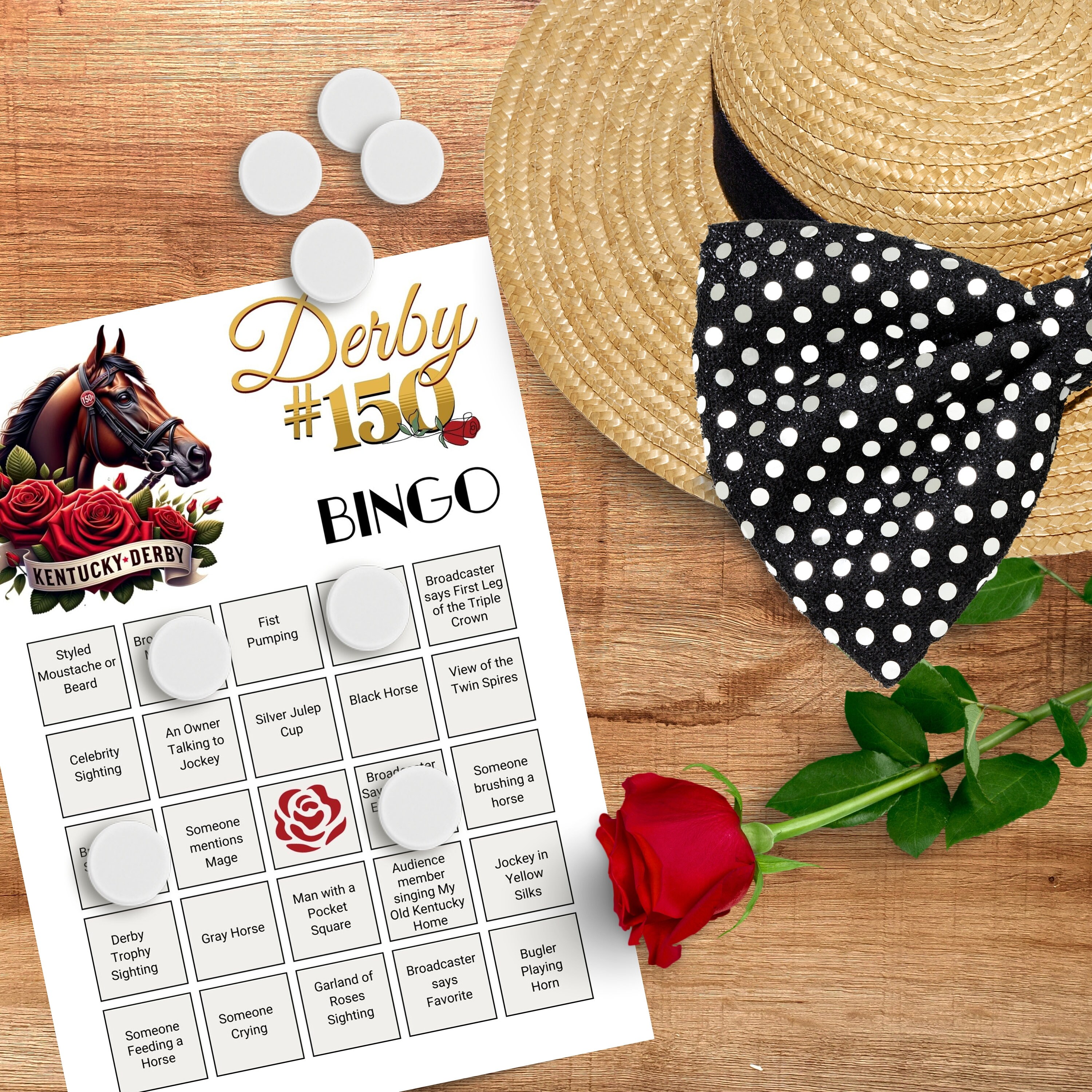 Kentucky Derby 150 Party Spot It Bingo Game Instant Digital Download ...