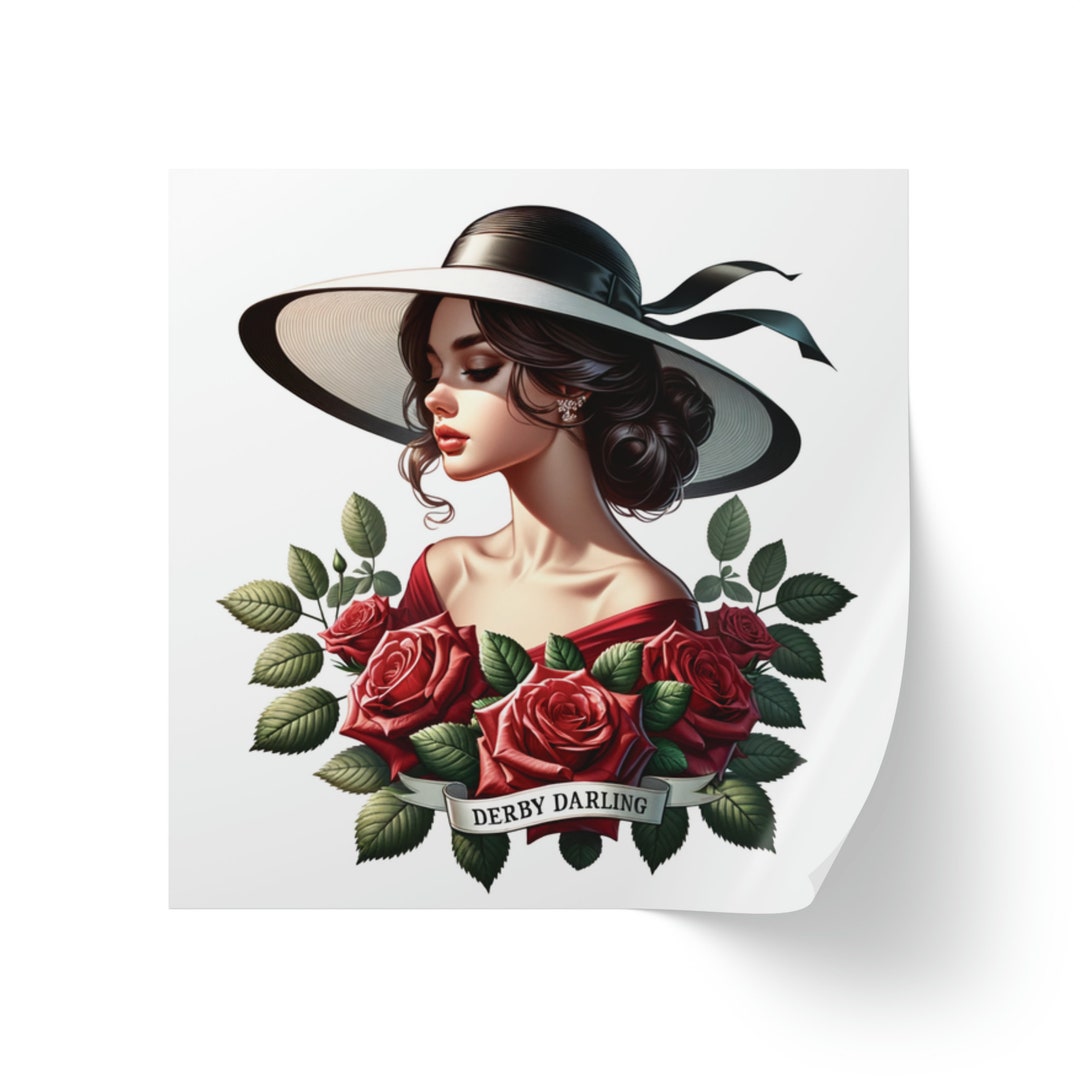 Derby Darling Square Sticker Labels | Elegant Kentucky Derby Design ...