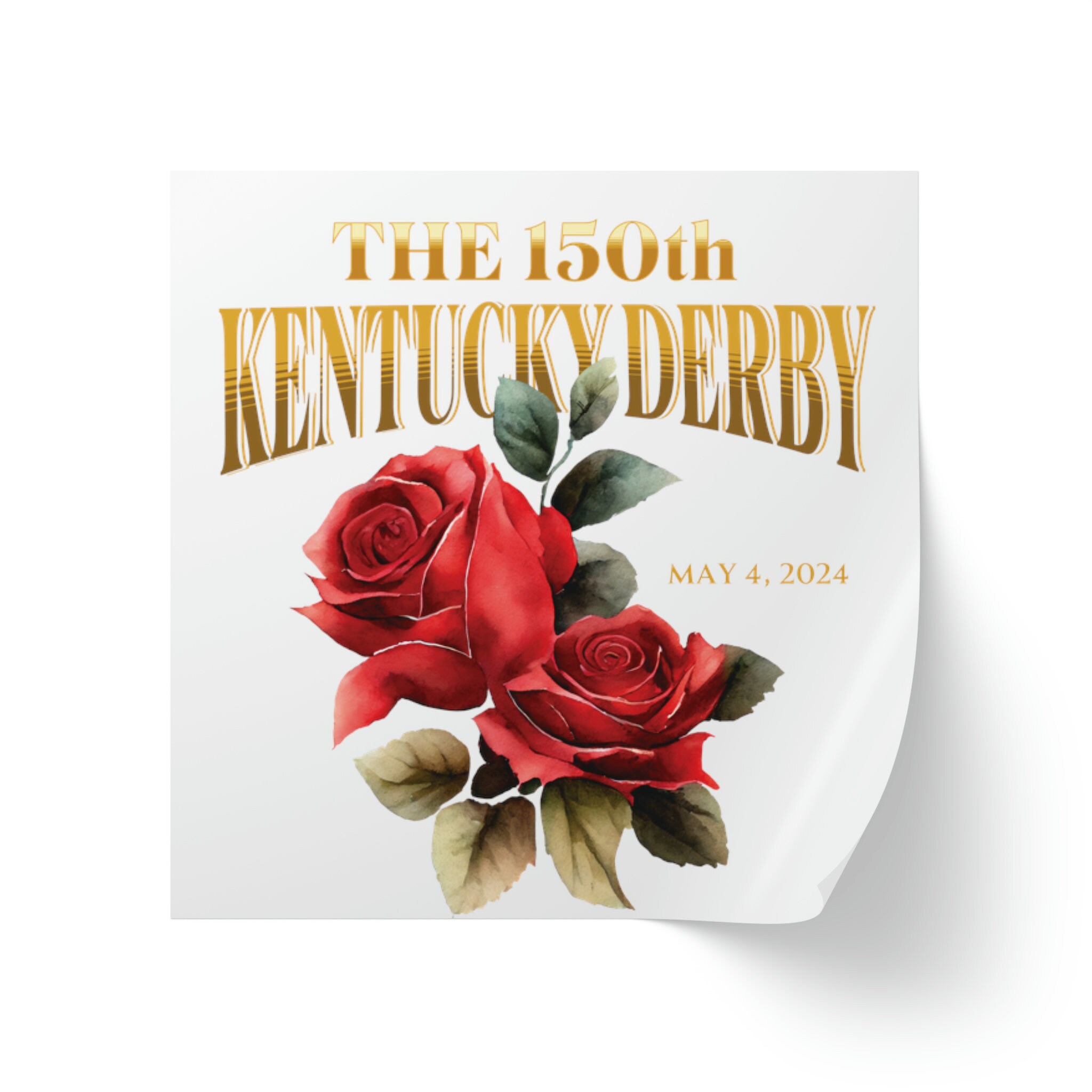Kentucky Derby 150 Square Sticker Labels Elegant Kentucky Derby Design ...