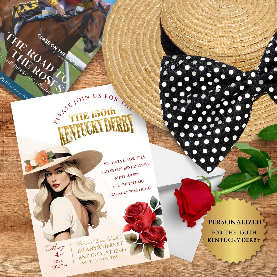 Customizable Kentucky Derby 150 Party Invitations Choose Your Paper ...