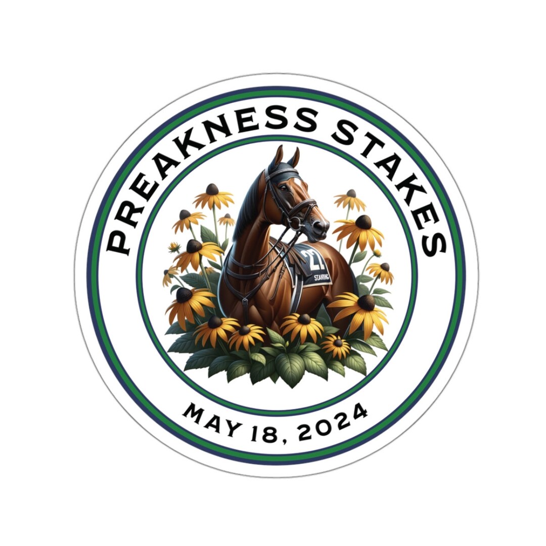 Preakness Stakes Kiss Cut Sticker, Horse Race Party Favors, Preakness ...