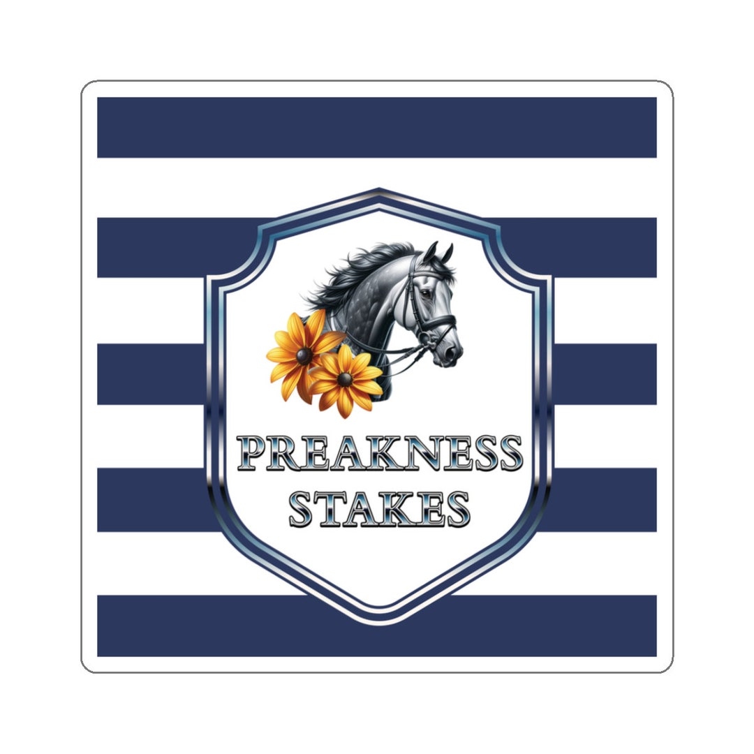 Preakness Stakes Kiss Cut Sticker, Horse Race Party Favors, Preakness ...