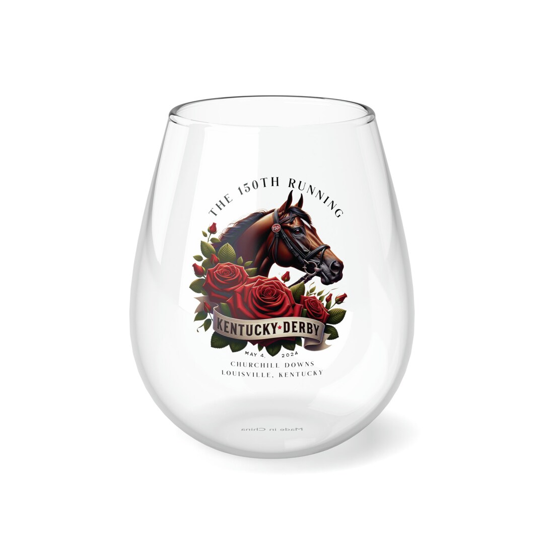 Kentucky Derby 150th Anniversary Stemless Wine Glass Kentucky Derby 150 ...