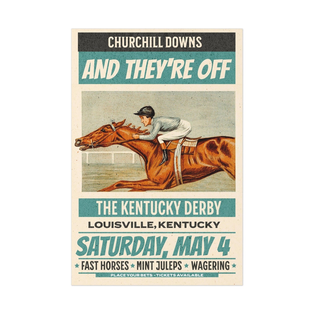 Vintage Look Horse Racing Poster - Derby Day - Perfect Kentucky Derby ...