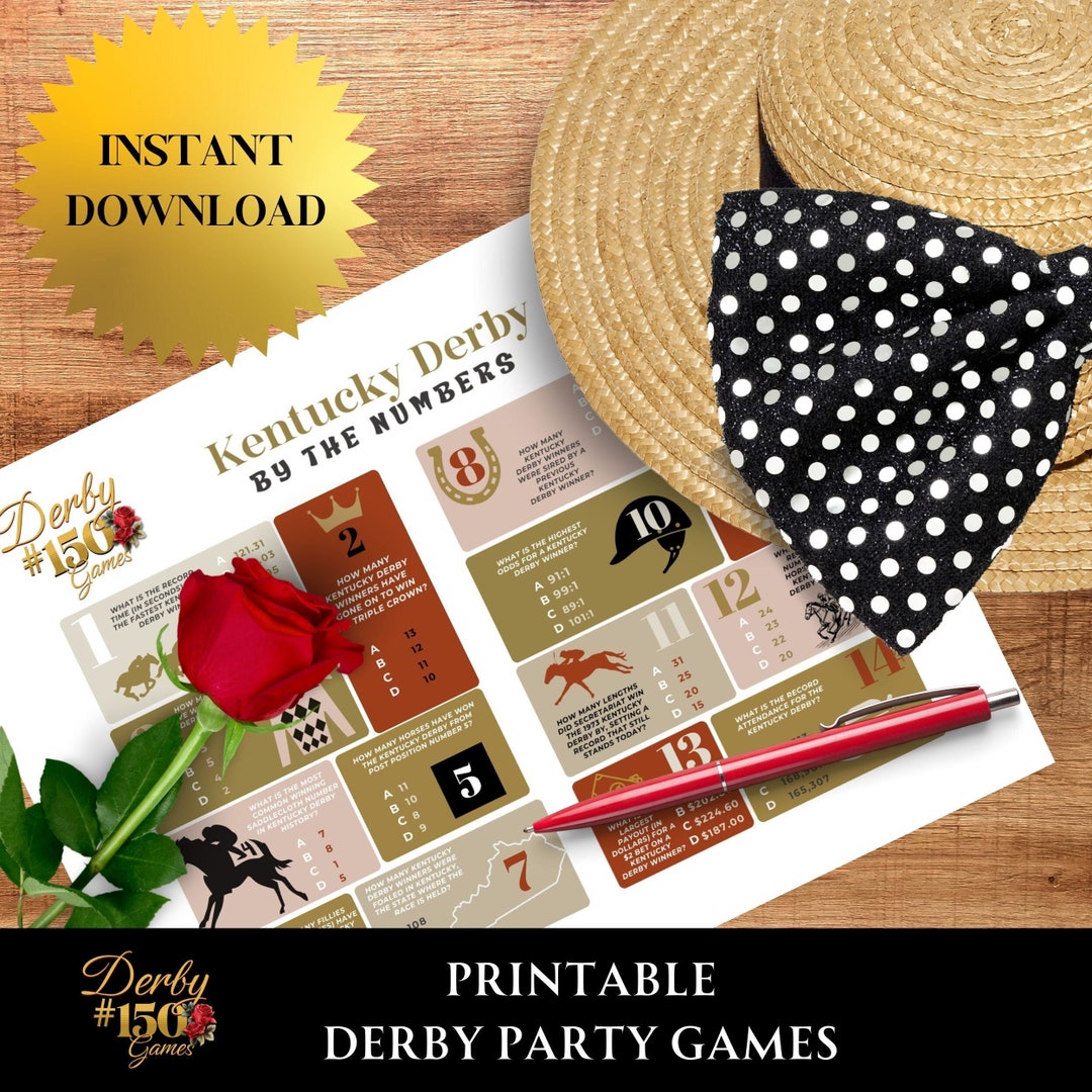 Printable Derby Watch Party Game Kentucky Derby 150 Game Instant ...