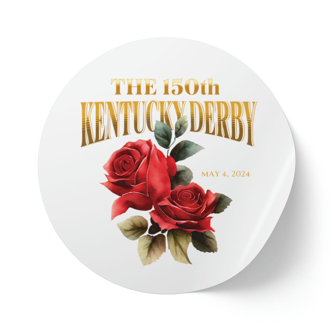 Kentucky Derby 150 Round Sticker Labels Elegant Kentucky Derby Design ...