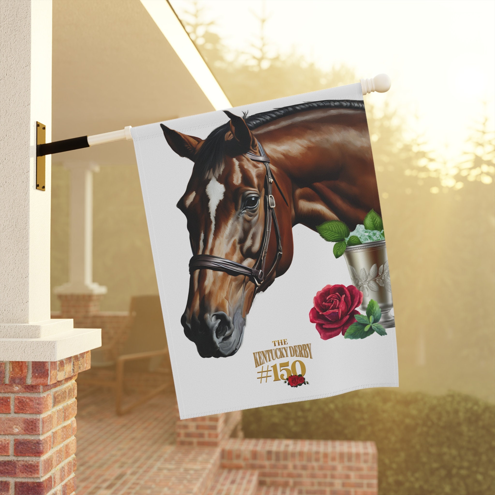 Kentucky Derby 150th Anniversary Garden Flag Kentucky Derby 150 Rose ...