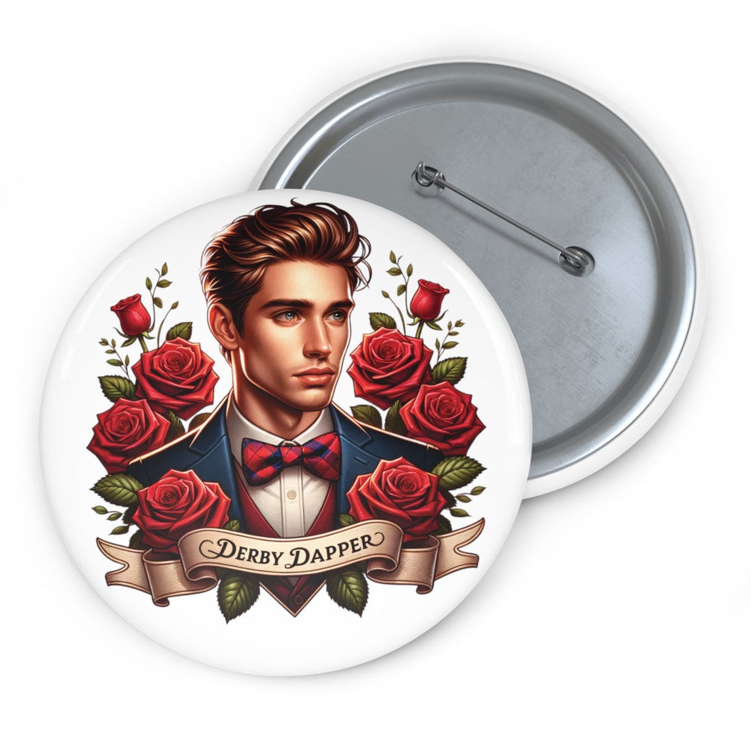 Derby Dapper Kentucky Derby Pin Buttons - Derby Party Supplies - Derby ...