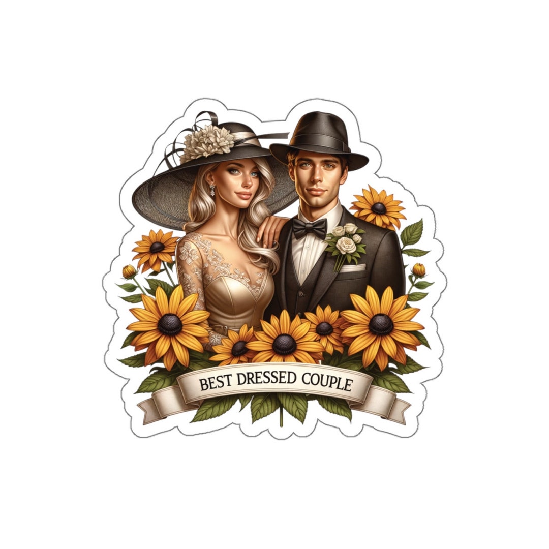 Preakness Stakes Best Dressed Couple Sticker, Horse Race Party Favors ...
