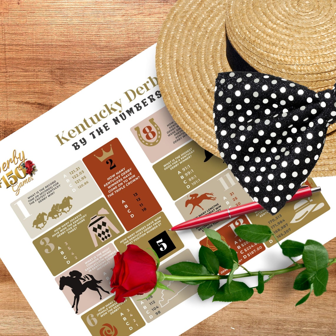 Printable Derby Watch Party Game Kentucky Derby 150 Game Instant ...