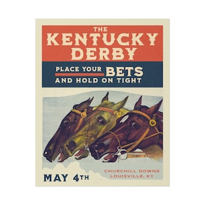 Vintage Look Horse Racing Poster - Derby Day - Perfect Kentucky Derby ...