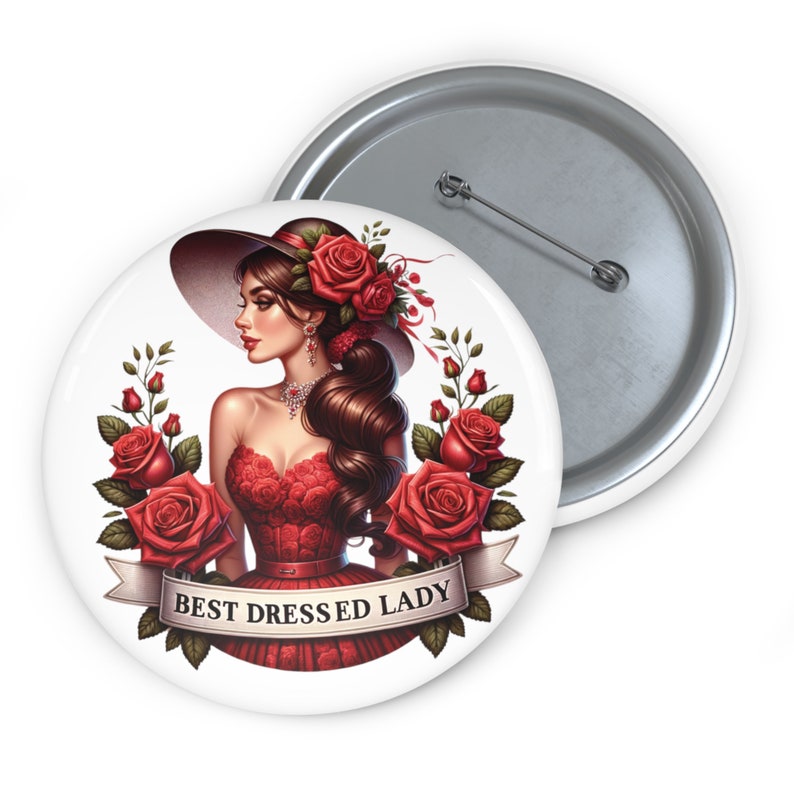 Kentucky Derby Party Prize: Best Dressed Lady Pin Button Sturdy Metal ...