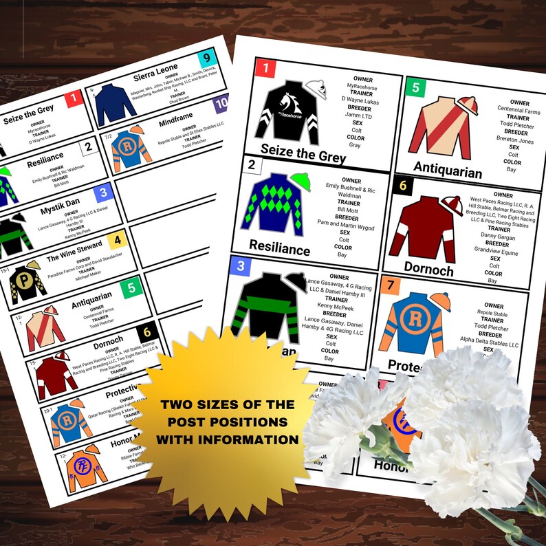 2024 Belmont Stakes Horse Roster and Post Positions Bundle, Jockey ...