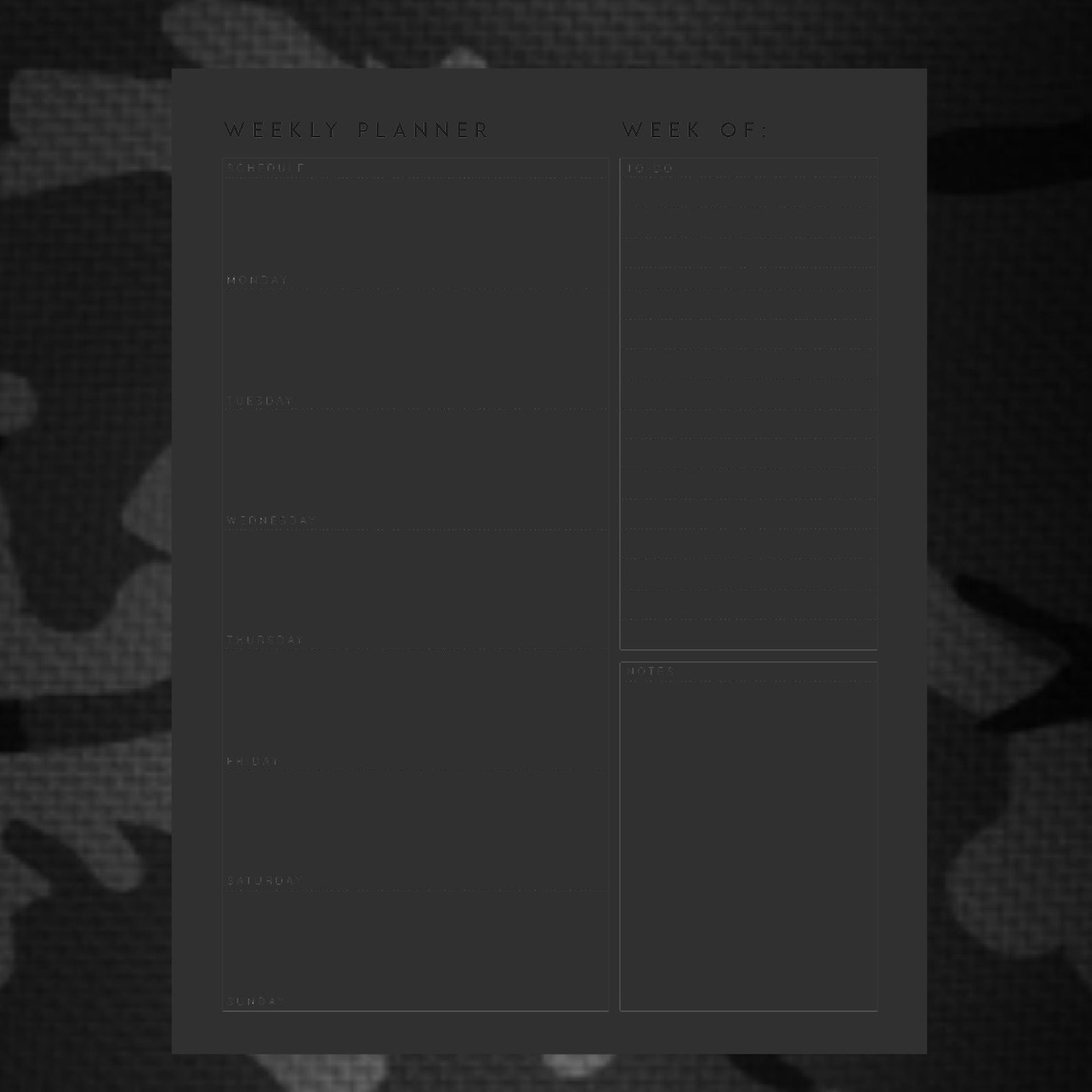 Army Black Digital Planner - Etsy