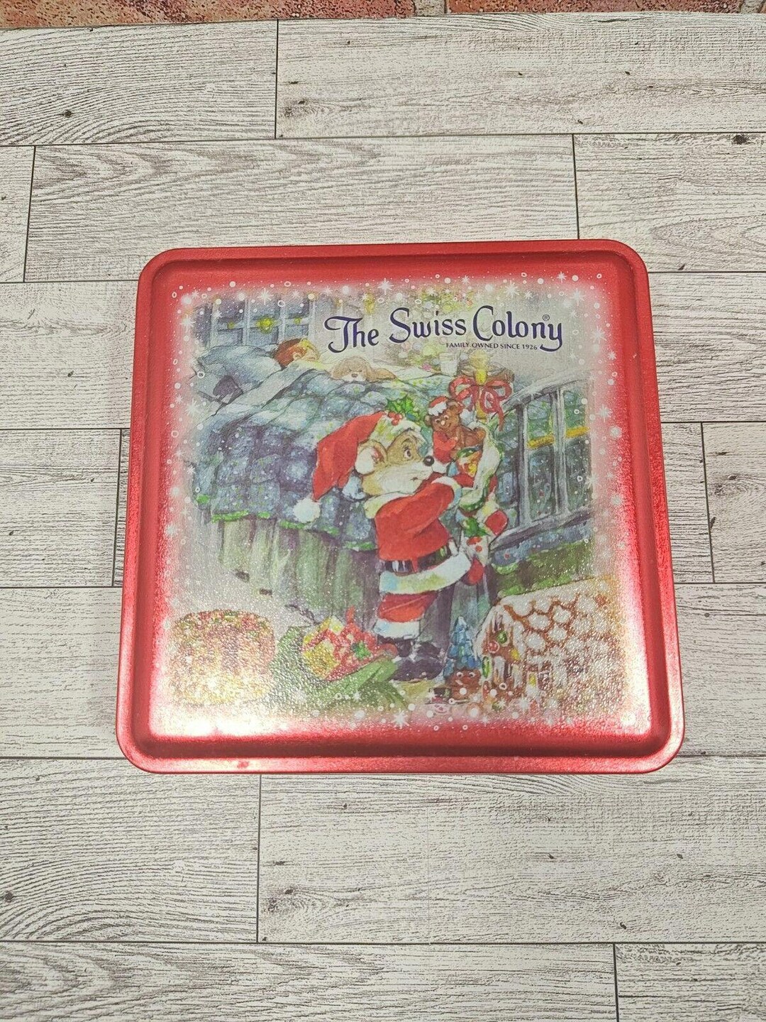 The Swiss Colony Chocolate Collectors Christmas Tin Can Square Boy ...