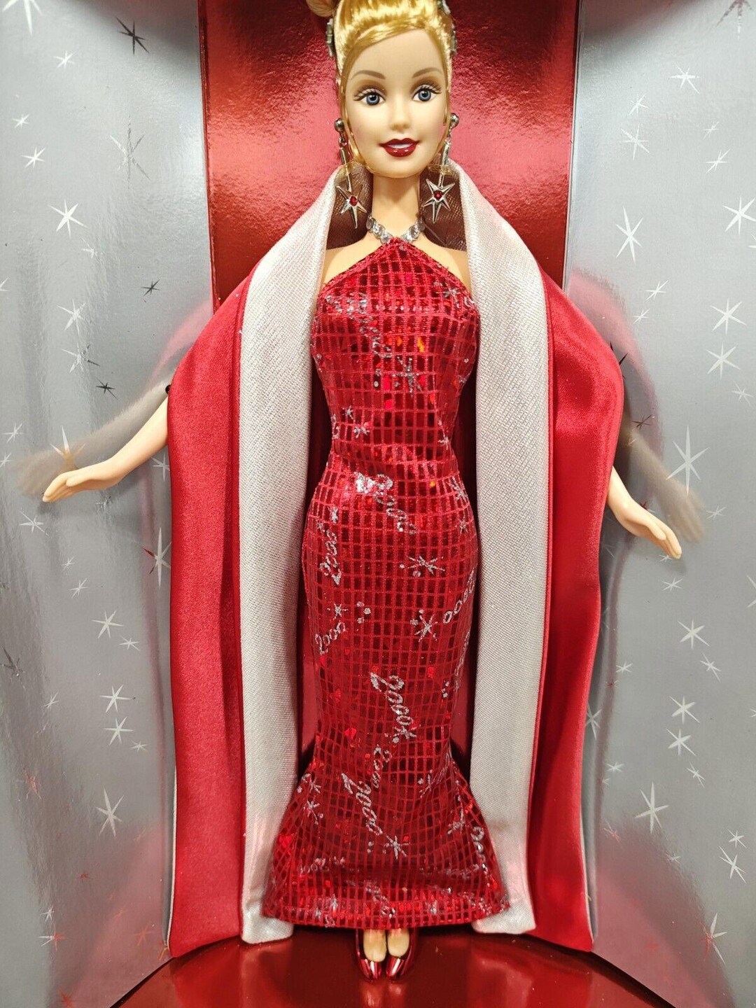 2000 Millenium Barbie Doll Collector Edition Red Gown Blonde New in Box ...