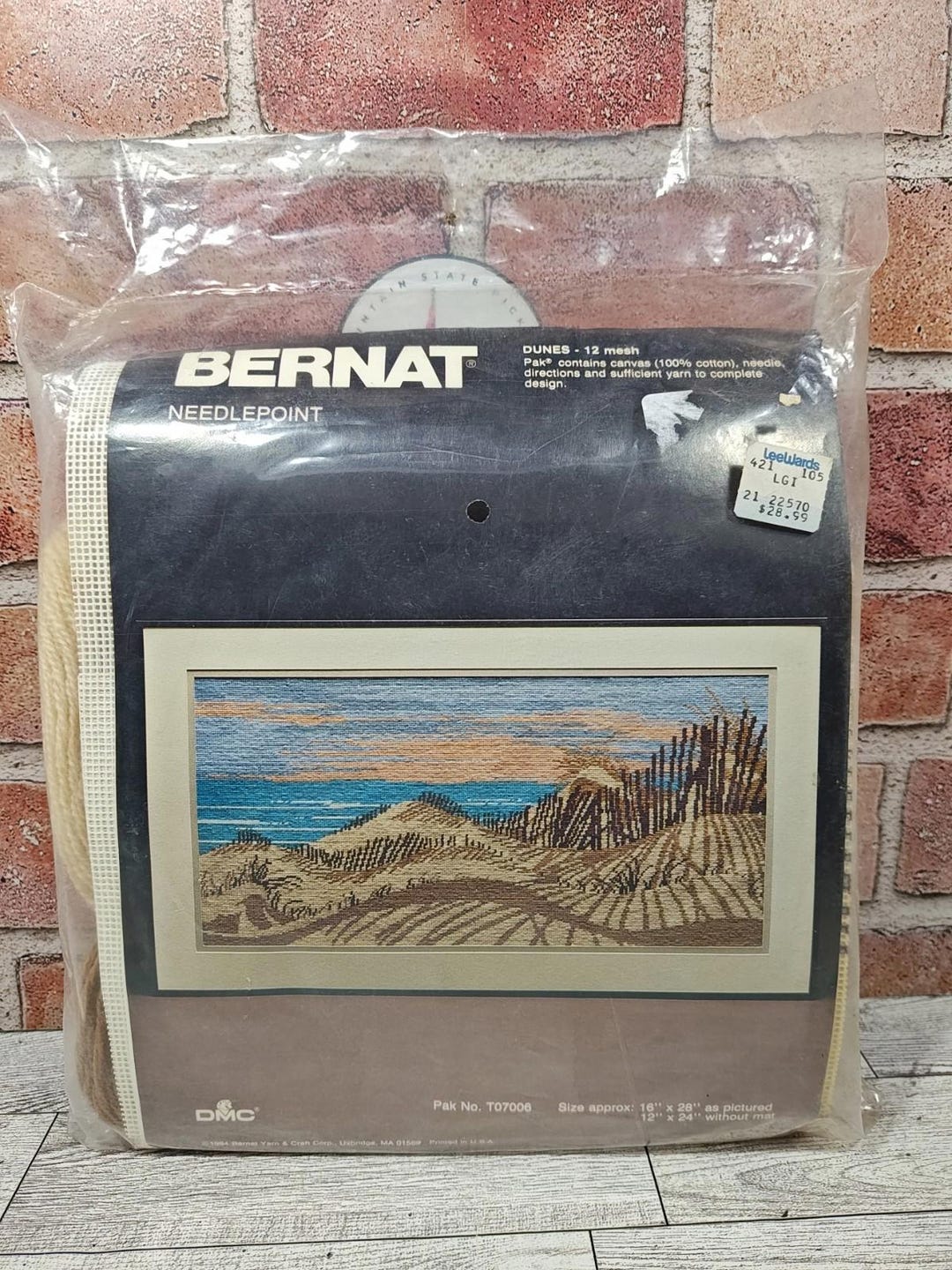 1984 Bernat DUNES Ocean Scene Nautical Needlepoint Kit 16x28" SEALED ...