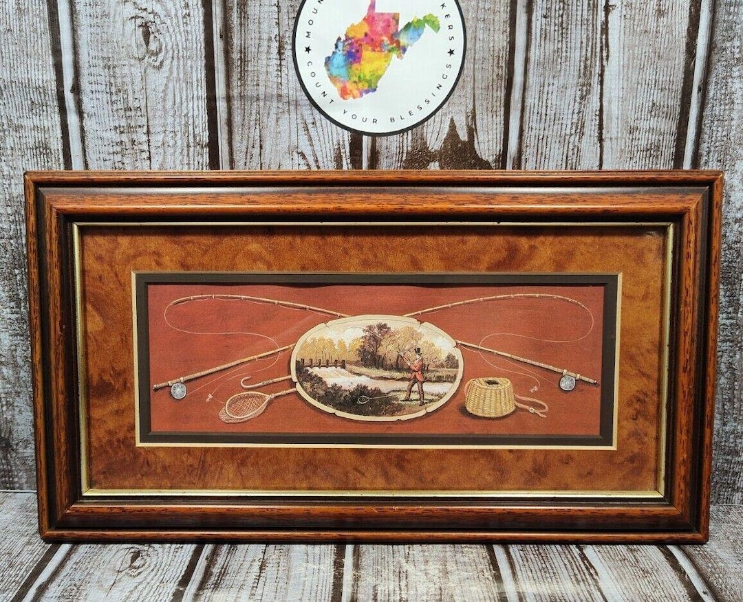 Vintage Fishing Rods Print Art Marketing Limited Hand Made in - Etsy