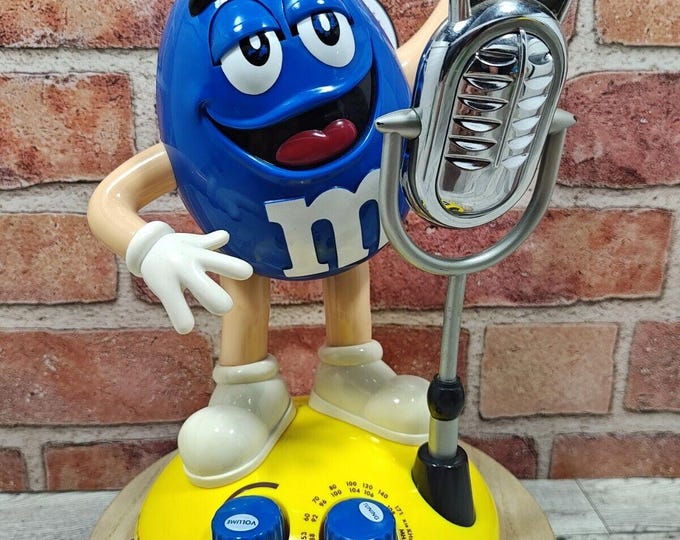 M&ms Blue Peanut Animated Singing Dancing AM/FM Radio Motion Activated ...