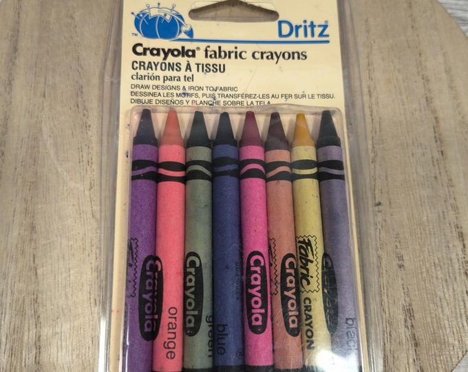 Dritz Crayola Fabric Crayons 8 Colors Vintage 1997 Iron Transfer USA ...