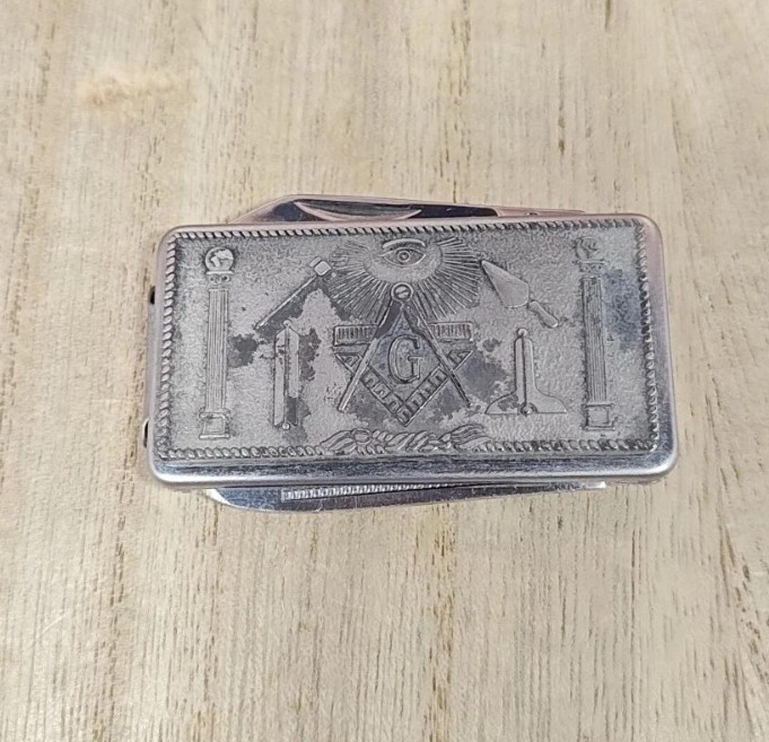 Vintage Freemason Masonic Silver Colored Money Clip Nail File With ...