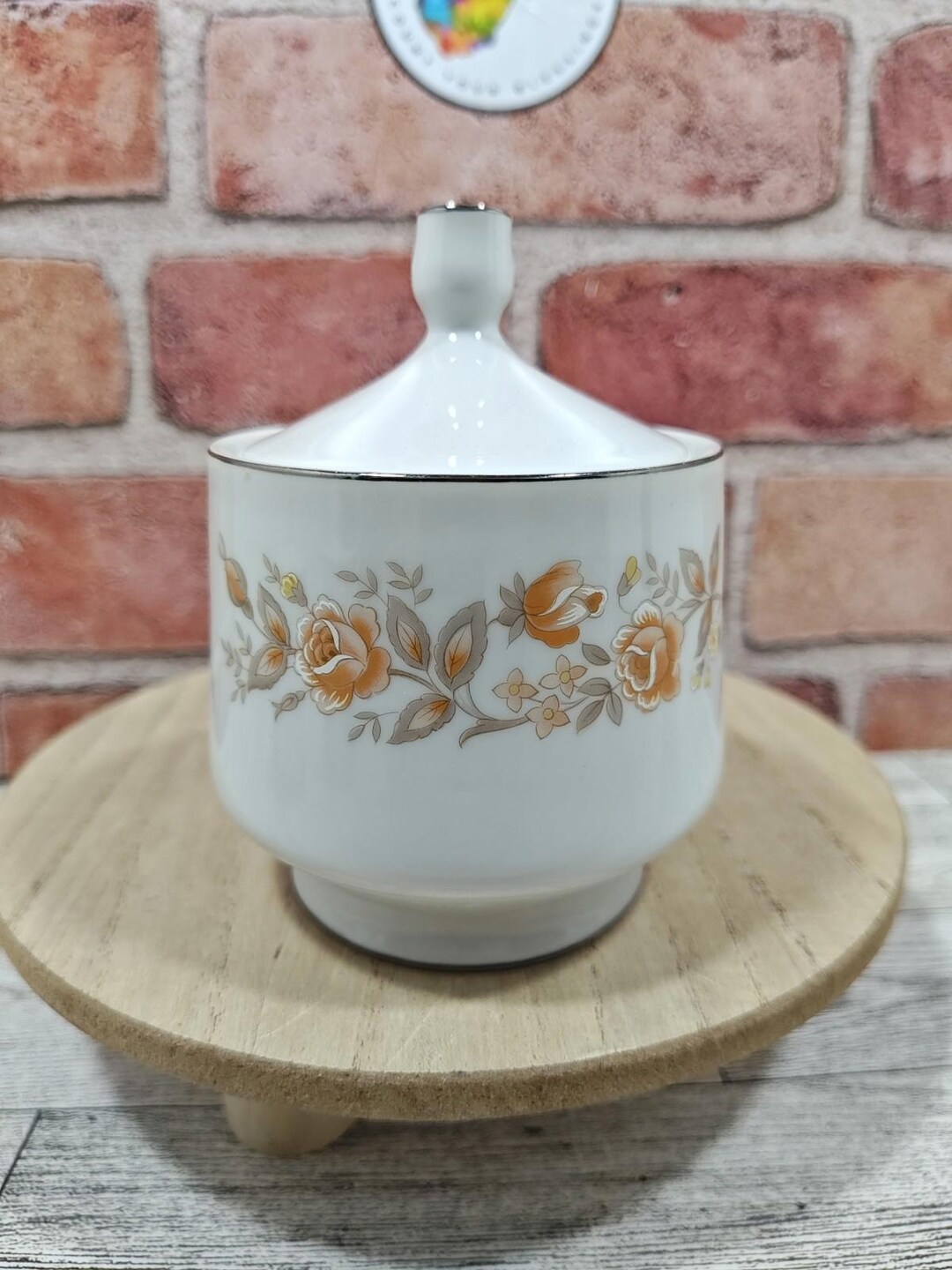Vintage Carlton China Rosealyn Print Sugar Bowl With Lid Made in Japan ...