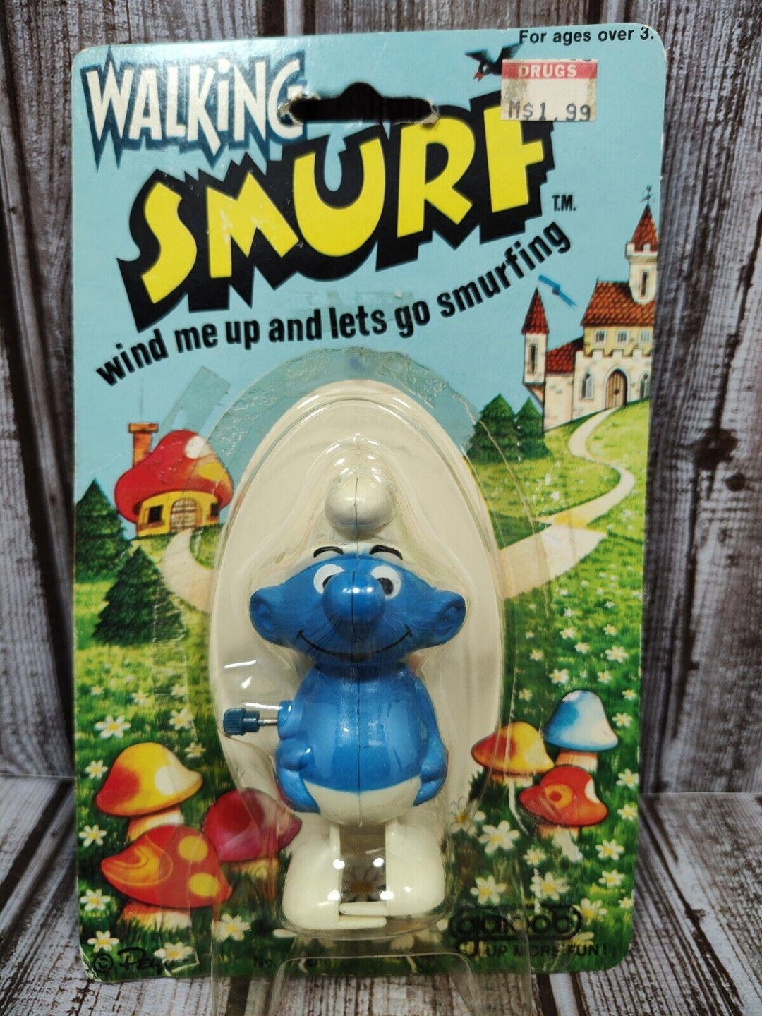 Vintage Walking Smurf Jokey Wind up Toy Galoob Peyo # 4000 Open Card - Etsy