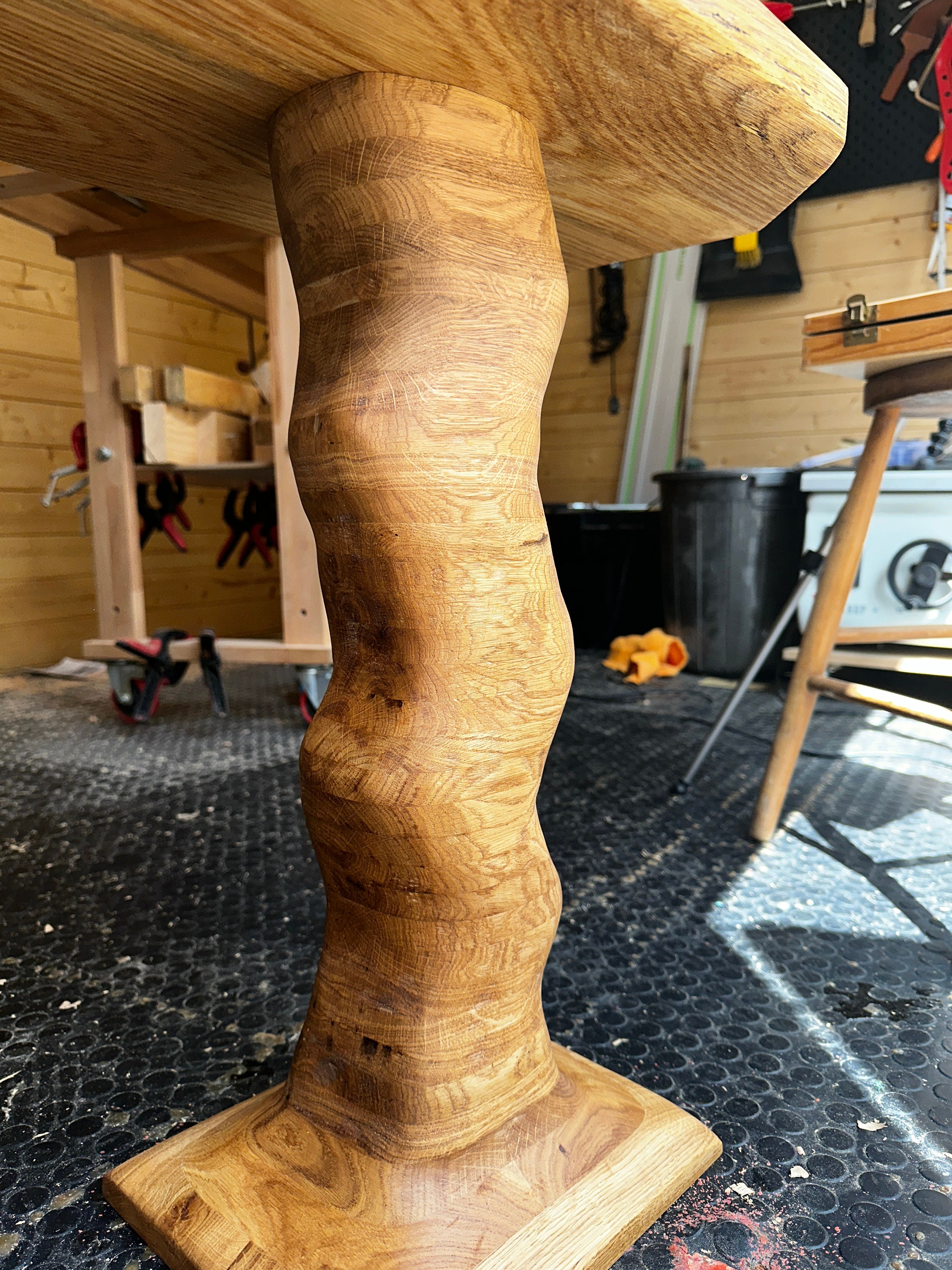 Hand Carved Oak Pedestal Table - Handcrafted Artistry - Etsy