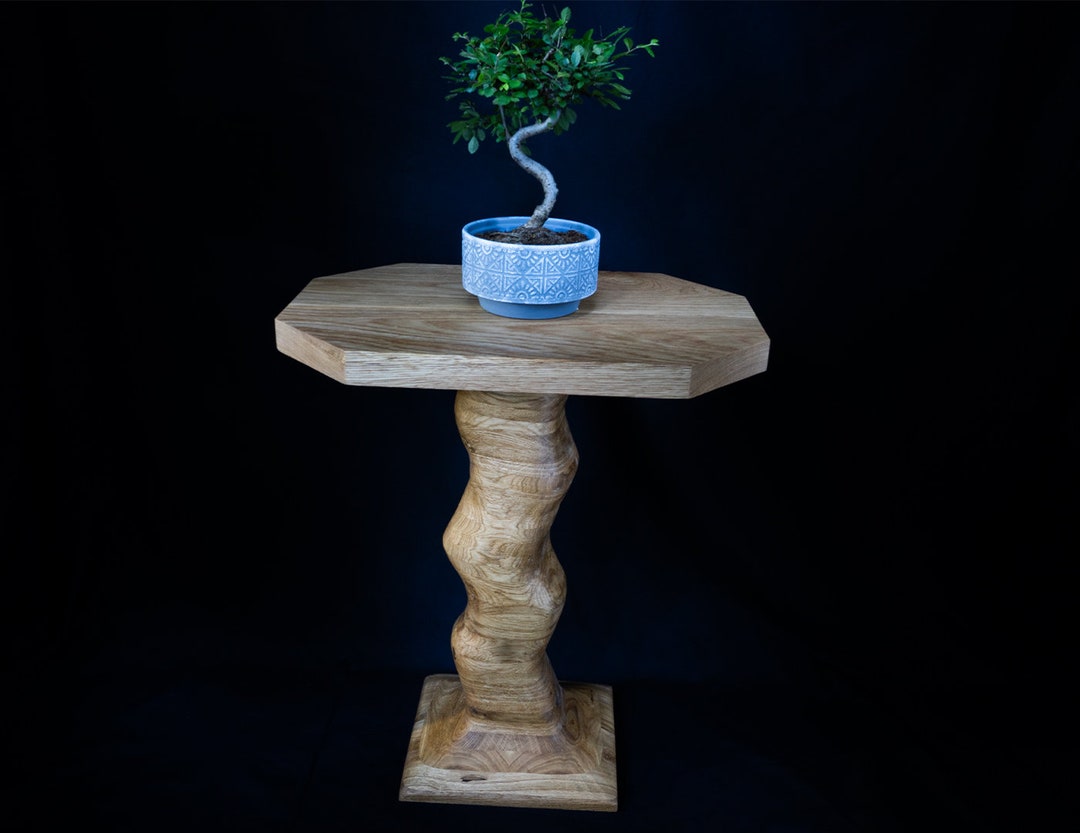 Hand Carved Oak Pedestal Table - Handcrafted Artistry - Etsy