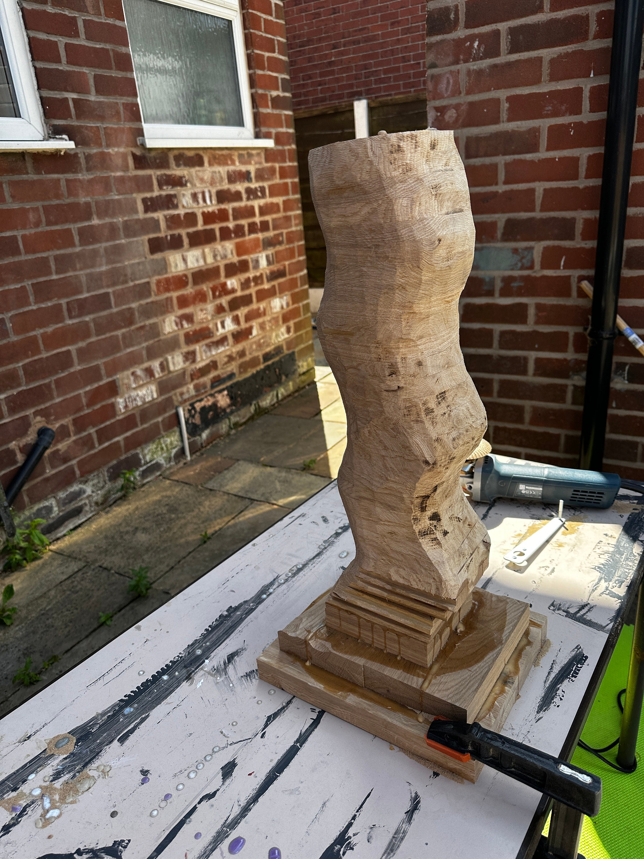 Hand Carved Oak Pedestal Table - Handcrafted Artistry - Etsy