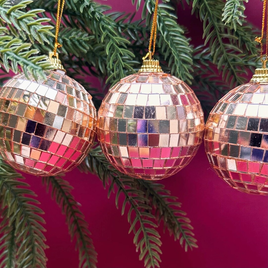 Disco Ball Champagne Gold Christmas Tree Bauble Decoration - Etsy