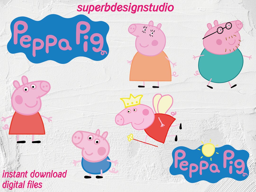Peppa Pig SVG Bundlelayered Svg Instant Download Files for - Etsy Canada