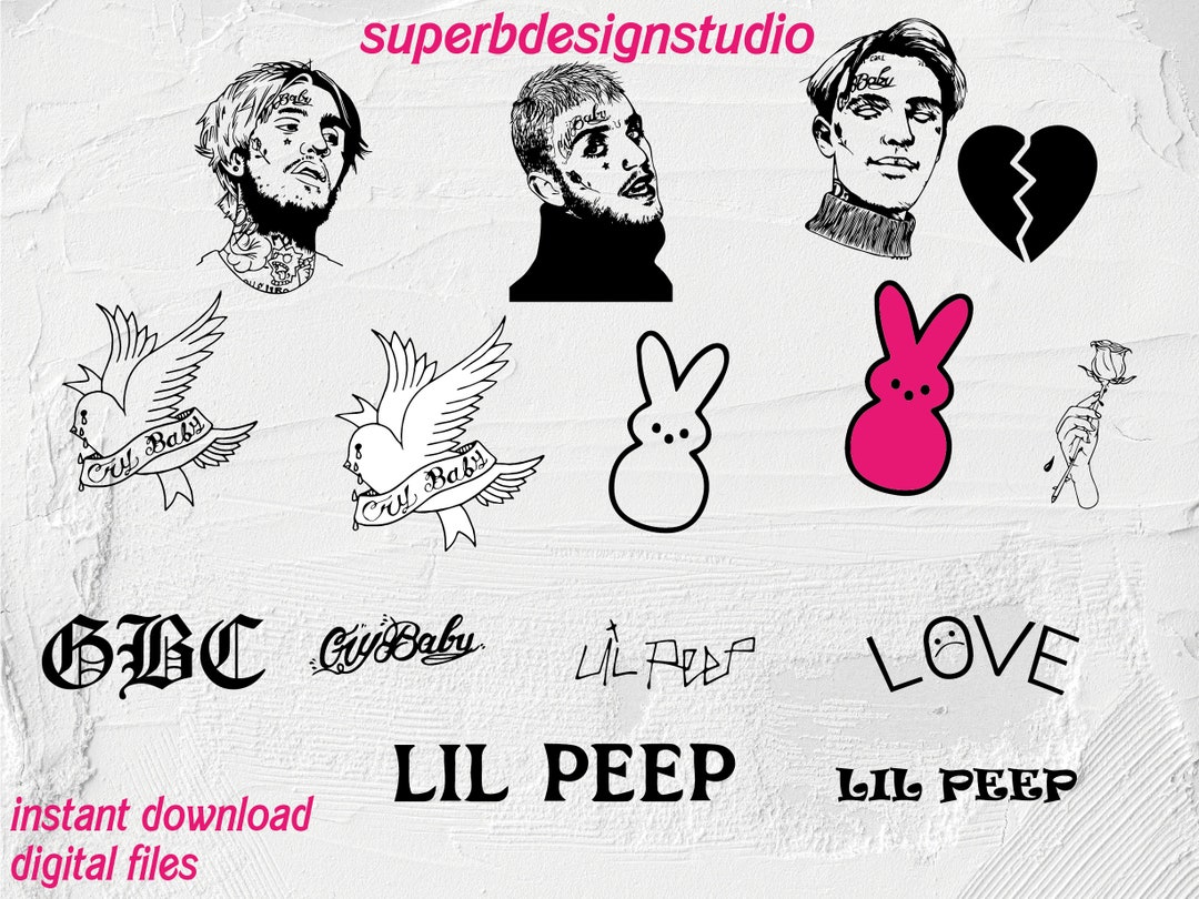 Lil Peep Svg Bundle, Lil Peep Tattoo Svg, Peep Svg, Lil Peep Bunny, Bad ...