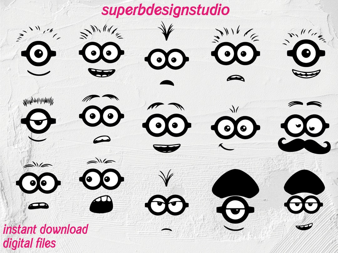 Minions Eyes Vector Bundle / Despicable Me Clip Art Svg / New Shape Art ...