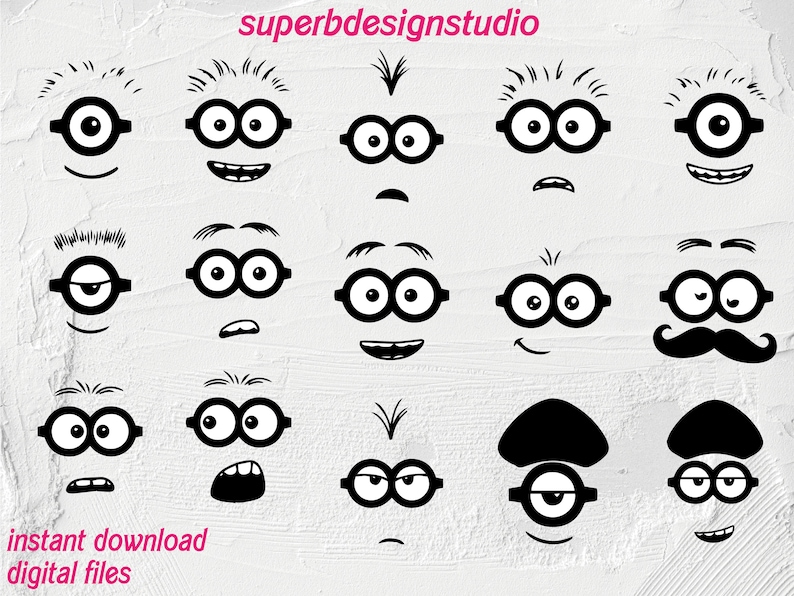 Minions Eyes Vector Bundle / Despicable Me Clip Art Svg / New Shape Art ...