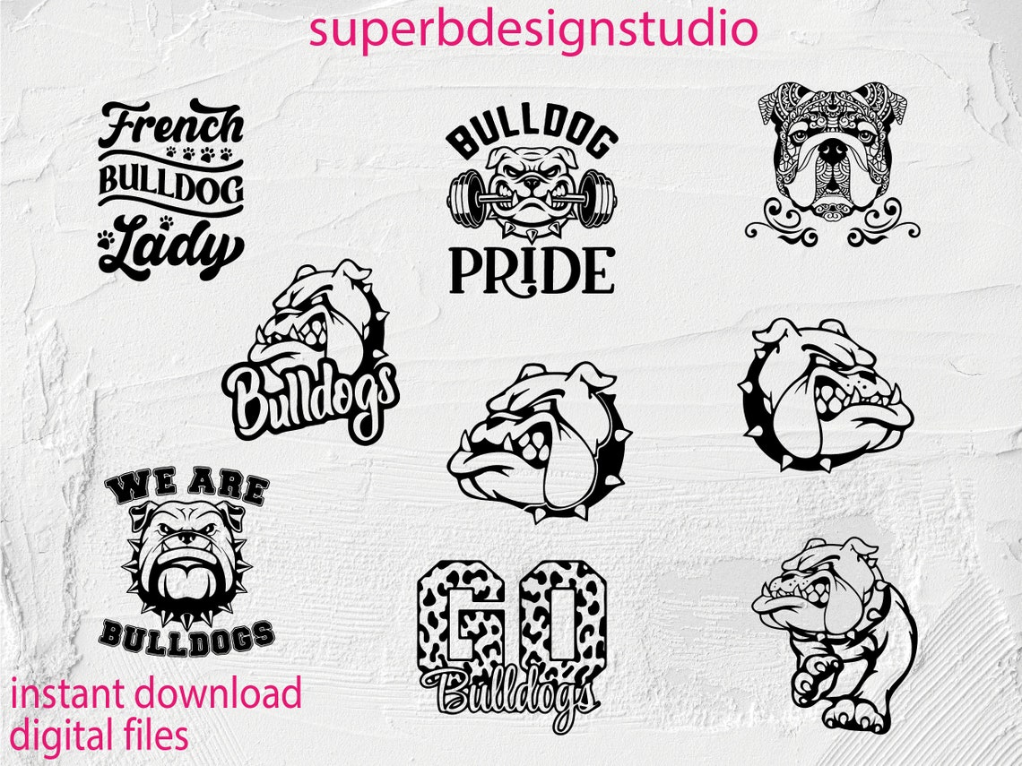 Bulldog Mascot SVG Png Eps Dxf Bulldog Svg Bulldog - Etsy