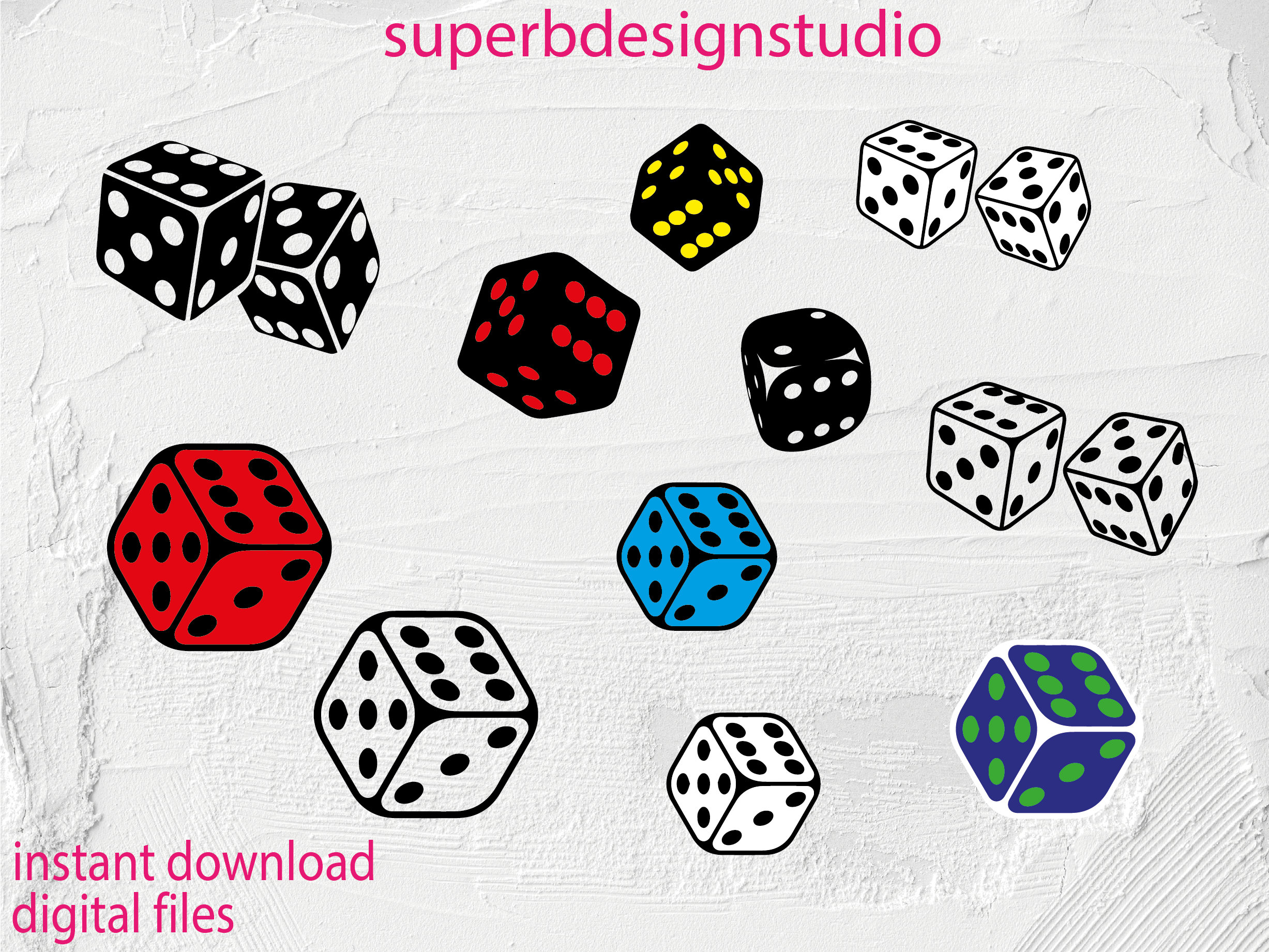 Dice SVG Bundle, Dice PNG Bundle, Dice Clipart, Dice SVG Cut Files for ...
